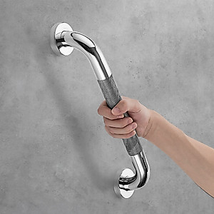 16-Inch 1.25" Diameter Grab Bars for Bathtubs and Showers, Shower Handle for Elderly, Handicap Grab Bars for Bathroom, Shower Grab Bars for Seniors(Polished Nickel 2 Pack)