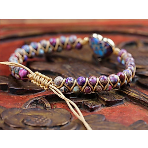 ZOSOJONA Women Handmade Boho Wrap Bracelets Natural Stone Variety Beaded Strand Bracelet