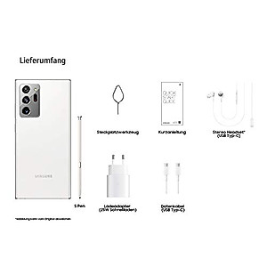 Samsung Galaxy Note 20 Ultra SM-N986B/DS, Dual SIM 5G, International Version (No US Warranty), 12GB+256GB, Mystic White - Unlocked