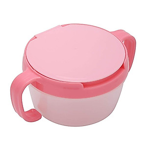 eecoo Snack Cup with Double Handle for Kids, Snack Catcher Lid Snack Container for Toddler and Baby,Portable Biscuits Candy Box (RED2)