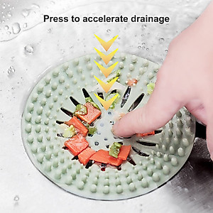 BEIJIALY 4 Pcs Drain Hair Catcher Round Silicone Hair Stopper Strainer Covers Drain Protectors with Suction Cups Easy to Install and Clean Suit for Bathroom Bathtub Kitchen