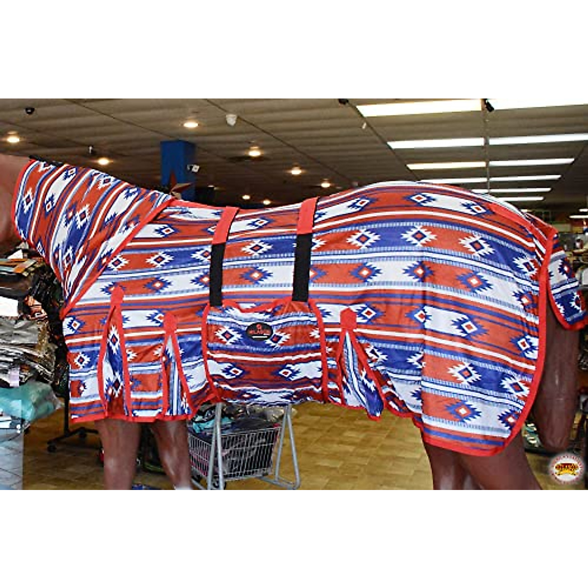 HILASON 81 Inches Horse Fly Sheet Ultra Violet Rays Protect Mesh Bug Mosquito Summer Spring Detachable Neck | Fly Sheet | Horse Turnout Sheet | Fly Sheet for Horses | Bug and Mosquito Protection | Fly