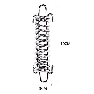 ZICRIC Tent Spring Buckle, 4Pcs Damping Spring Sunshade Heavy Duty Stainless Steel Awning Rope Tensioner Spring Camping Beach Tent Rope Tensioner Tent for Outdoor Camping Dog Training