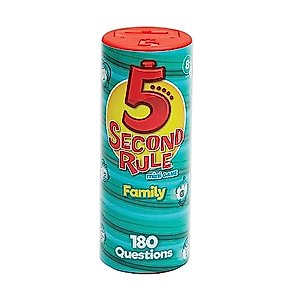 5 Second Rule Game Family Edition (Mini Tube) - Simple Question Card Game for Family Fun, Party, Kids, Travel, Game Night & Sleepovers - Think Fast and Shout Out Answers - for Ages 8+