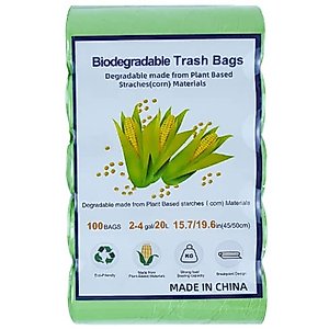 100 Count Compostable Bags for Kitchen Compost Bin, 2.6 Gallon, Extra Thick Kitchen Compost Bags, Small Compostable Bags for Countertop Bin