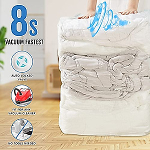 Colorlife Vacuum Storage Bags 5 Pack(Medium),Double-Zip Seal Space Saver Sealer Bag For Beddings Comforters Blankets Quilt Pillows Clothes, Save 80% Space,No Vacuum Pump Needed（5x70*50cm）