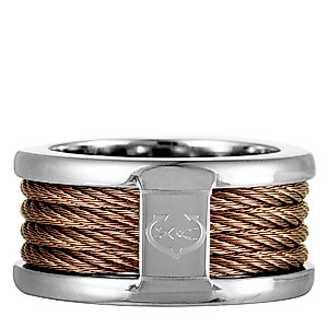 Charriol Forever Stainless Steel and Bronze PVD Cable Band Ring