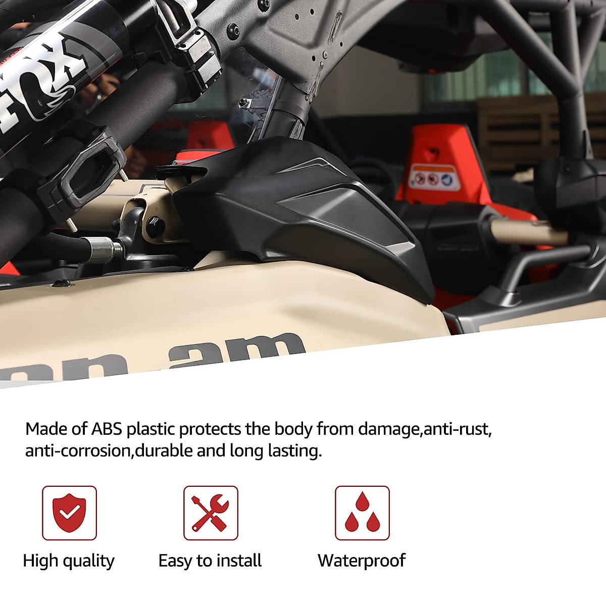 HAKA TOUGH Rear Cage Trim Plastic Cover for 2017-2022 Can Am Maverick X3 / X3 Max, C Pillar Protection Shield Guard Plate Accessories Replace OEM # 705010335,705010336 (LH & RH)