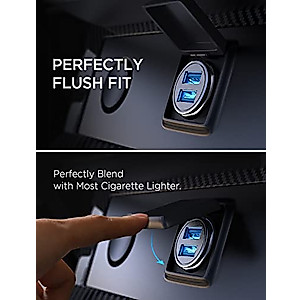 AINOPE 2 Pack Fast Mini Car Charger Adapter, 4.8A Metal Cigarette Lighter USB Car Charger Flush Fit, Dual Port Compatible with iPhone 14 13 12 Pro Max 8 Plus 7 6s, Samsung Galaxy S23/10/9/8/7, iPad