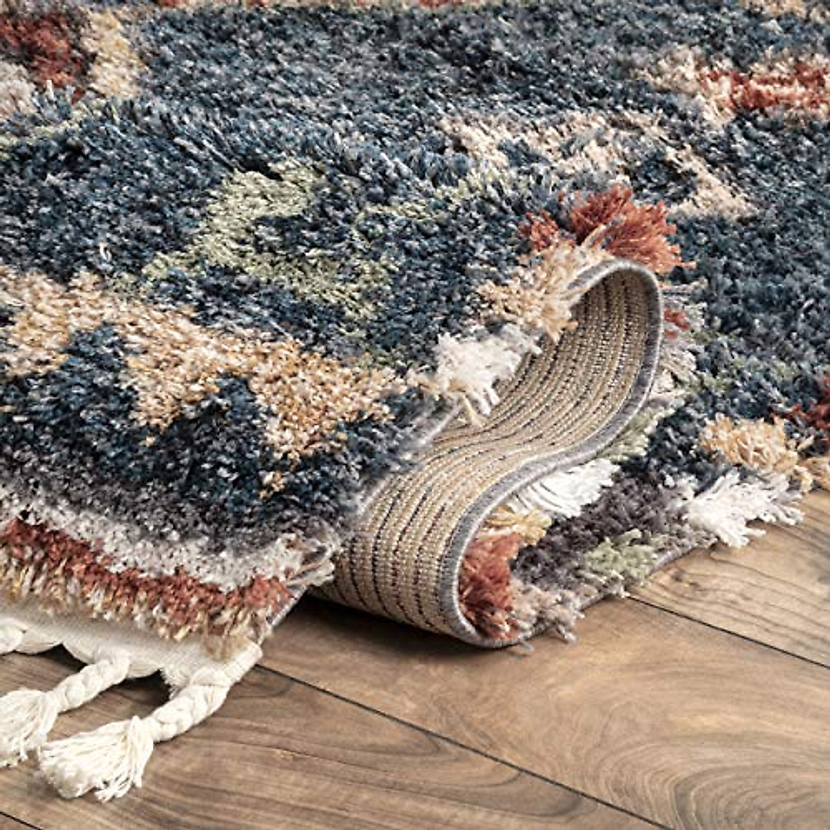 nuLOOM Rosemarie Southwestern Moroccan Shag Area Rug, 9' x 12', Blue