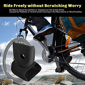 Racrank Universal Crank Boots, Crank Protectors for Bicycle Cranks, Crank Boot Protectors for Mountain Bike Road Bike, Pack of 2 - Black