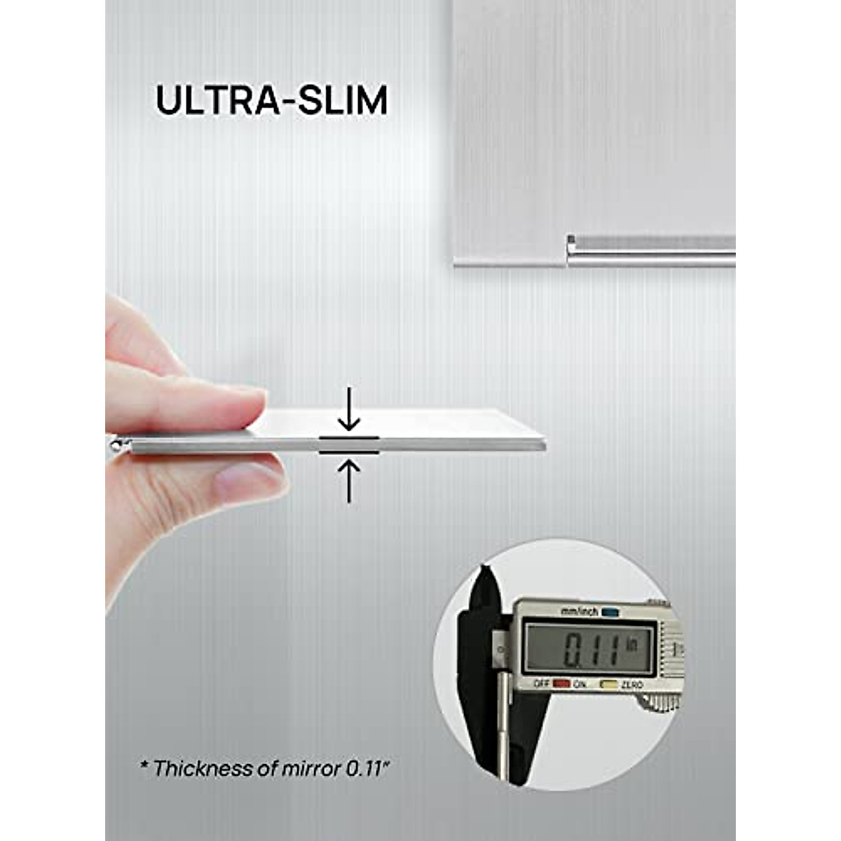 MIRRORNOVA Portable Folding Mirror, Ultra-Slim Durable Makeup Tabletop Mirror for Travel with Aluminum Shell, Large Size 6"