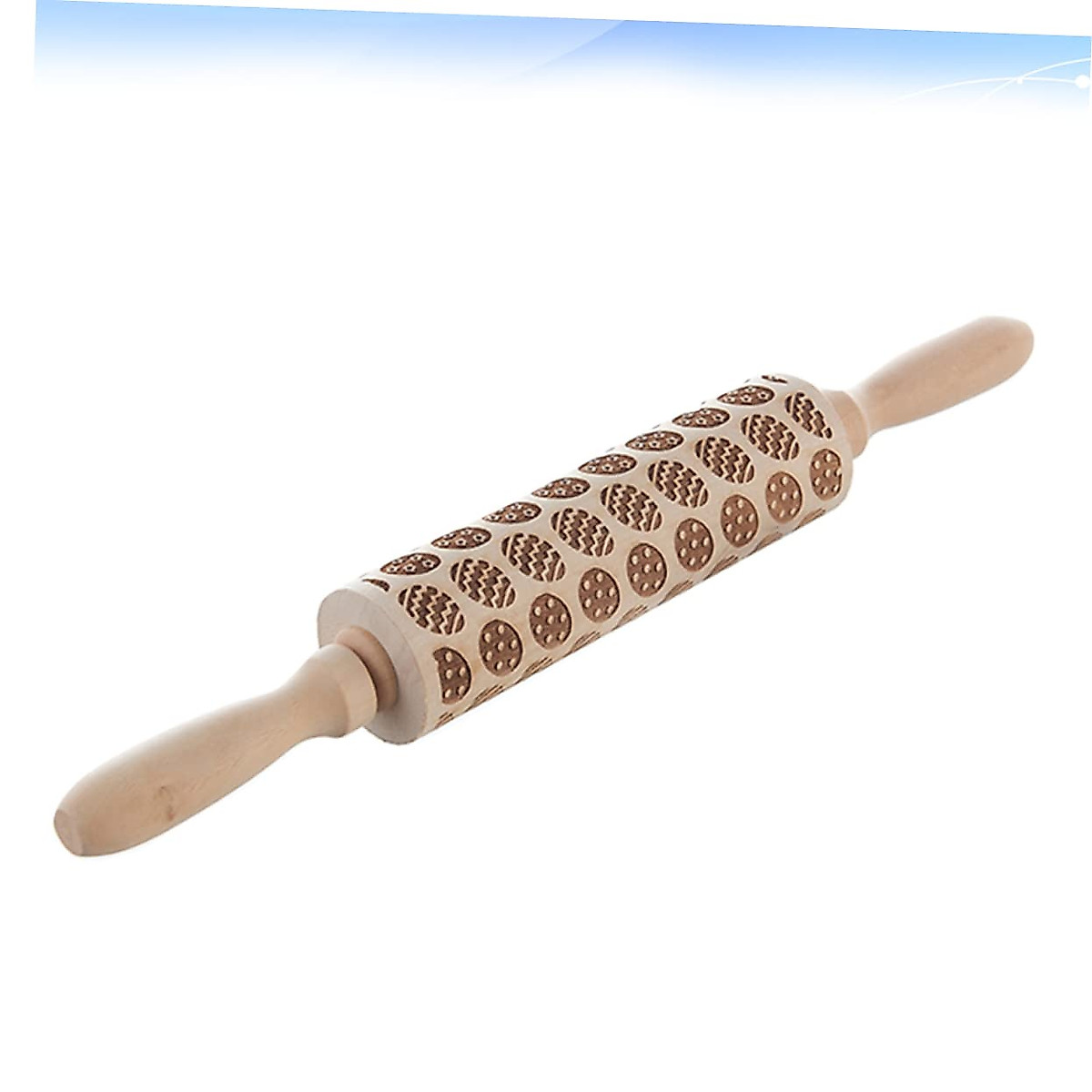 SHOWERORO Wooden Carved Embossed Rolling Pin Egg Pattern Baking Rolling Pins for Pasta Biscuit Dough Jelly Pancakes Pastries Pizza