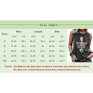 BRUBOBO Womens Funny Skull Graphic Tank Tops Summer High Neck Sleeveless Workout Tee Shirts (Large,Black)