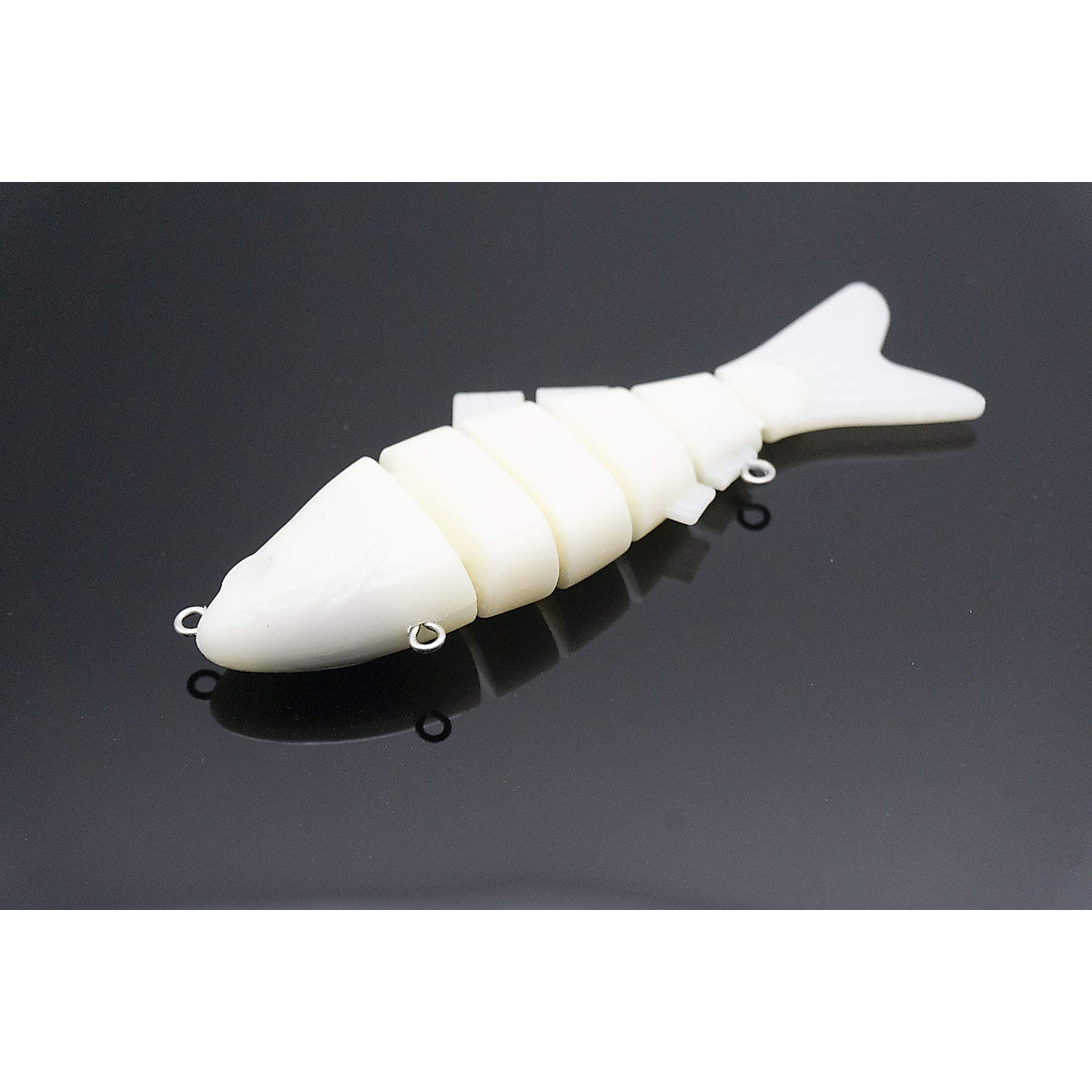 Free Eye 5pcs Unpainted 6 Multi Jointed Swim Bait Fishing ABS Lure Body 101mm 18.55g Blank Lures White 6S