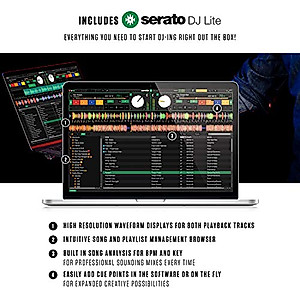 Numark Mixtrack Platinum FX + HF125 - DJ Controller For Serato DJ with 4 Deck Control, DJ Mixer and Audio Interface, and Professional DJ Headphones