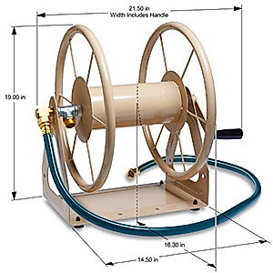 Liberty Garden Products 703-1 Multi-Purpose Steel Garden Wall/Floor Mount Hose Reel, Tan