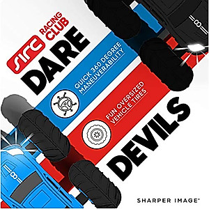 Sharper Image Remote Control RC Cars Flip Stunt Rally Car Toy for Kids, 49 MHz, 2-in-1 Reversible Design for Racing, Cool Stunts, Tricks, Led Headlights, AAA Battery Powered (Black)