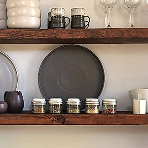 Jarware Spice Lids for Regular Mouth Mason Jars, Set of 2, Black and White