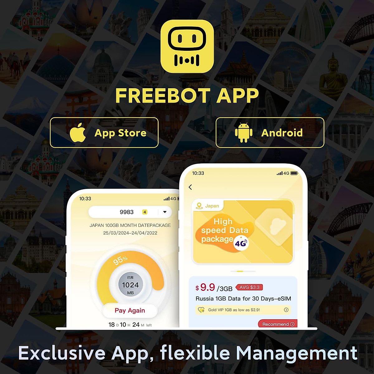 Portable WiFi Hotspot for Travel Mobile Wi-Fi Router Worldwide High Speed Wi-Fi No SIM Card Needed, Local and International Router (15GB US Data, Valid for 30 Days)