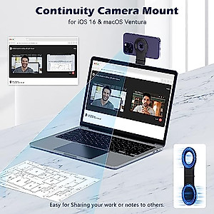 imluckies Detachable Magnetic Phone Holder for Laptop, Foldable Desktop Monitor Side Phone Mount, Adjustable Slim Portable Modular Stand for Desk/Wall, Works with MagSafe iPhone & All Phones, Black