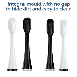 Flossing Toothbrush Heads Replacement, 3 Count, Sonic Tooth Brushes and Water Flosser Combo Water-Pick Brush Head… (Compact Size, Black)