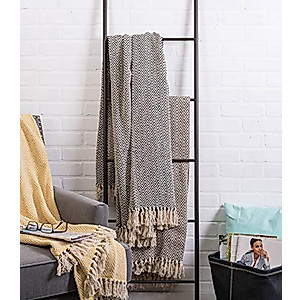 DII Chevron Throw Collection Handloomed Cotton, 50x60, Black