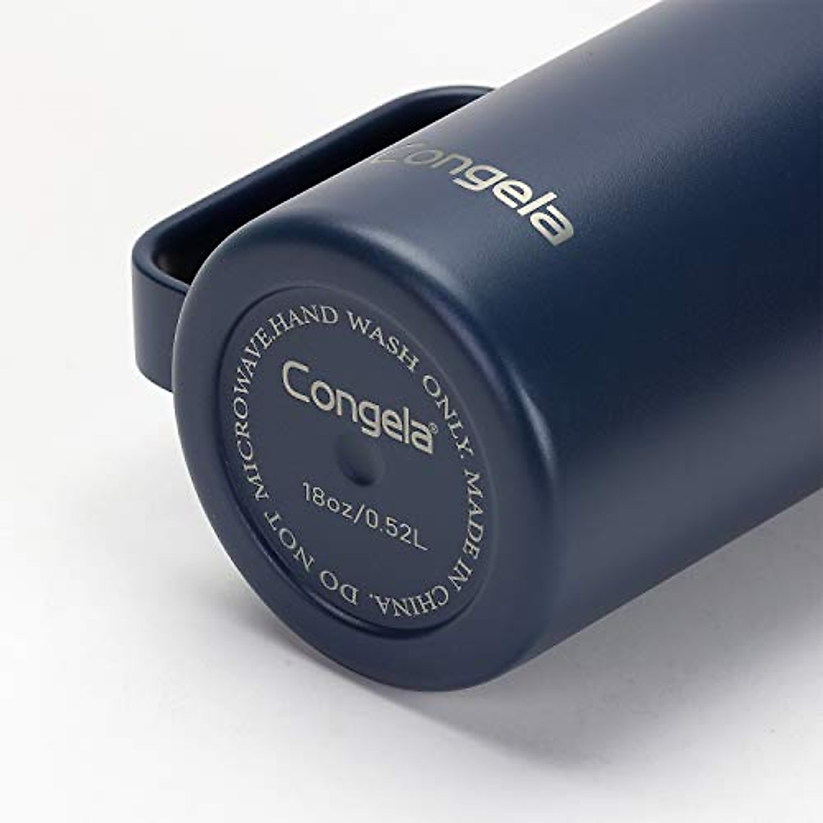 Congela 18oz stainless steel coffee mug, vacuum insulated coffee travel mugs set with Big handle, large capacity cups with BPA free clear lid(Navy,18oz X 2Pack)