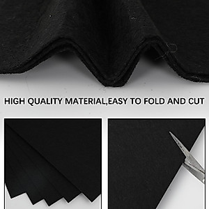 Whaline 40Pcs Black Felt Fabric Sheets Soft Thick Craft Felt Pack for DIY Crafts Sewing Patchwork Art Projects, 6 x 6 Inch