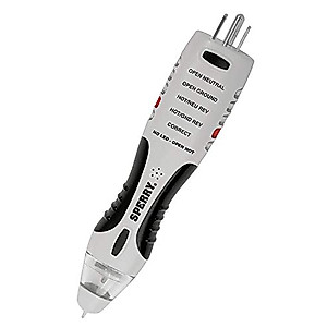 Sperry Instruments VD7504GFI DualCheck 2-in-1 Non-Contact Voltage Detector + GFCI Outlet Circuit Analyzer, 360° Visual & Audible Indicators, 50-1000V AC, 250 lb. Crush Rating