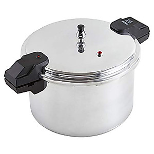 IMUSA USA A417-80807 16Qt Jumbo Stovetop Pressure Cooker with Regulator and Side Handles, Silver