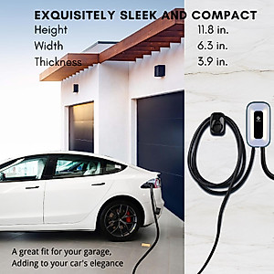 EVCUBNB EV Charger Level 2, Ultra Compact, Up to 50 Amp Charging Station for Home, 240V EVSE, Indoor/Outdoor, 23Ft Cable Level 2 EV Charger, Direct Charging，NEMA 14-50 Plug(4-Prong) or Hardwired