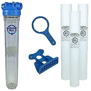 Tankless Water Heater Filter, KleenWater KW2520SCALEX-3 Tankless Hot Water Filter System, Polyphosphate Filter for Scale Prevention