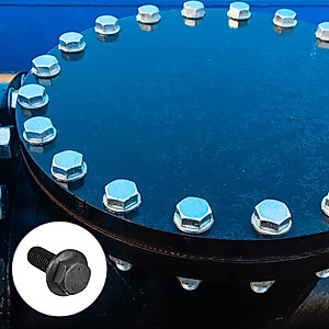 METALLIXITY Flanged Hex Head Bolts (M10x25mm) 6pcs, Hexagon Bolt Fully Thread Screw - for House Construction Hardware Fasteners