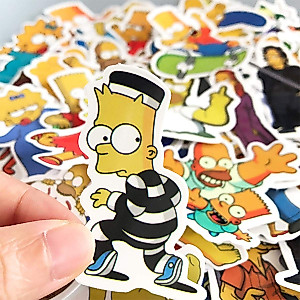 Simpson Family Vinyl Waterproof Stickers 50pcs Pack Computer Car Skateboard Motorcycle Bicycle Luggage Guitar Bike Decal Best Gift for Kids (Simpson Family)