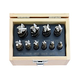 Shars 3/16-3/4" 4 Flute HSS Single End Center Cut End Mill Set 10PCS 404-5872 M)