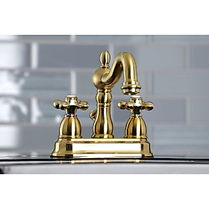 Kingston Brass KB1607AX 4 in. Centerset Bathroom Faucet, Brushed Brass