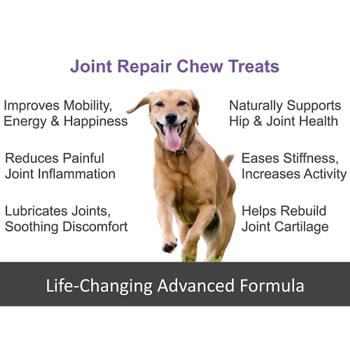 Joint Repair Advanced Hip & Joint Health Supplement for Dogs. Naturally Relieves Arthritis, Pain & Inflammation. Extra Strength Soft Chew Treats with Glucosamine, Chondroitin & MSM Improve Mobility