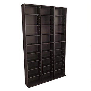 Atlantic Oskar Adjustable CD/DVD/Blu-ray Media Cabinets - Holds up to 756 Discs, 12 Adjustable Shelves Provide Flexible Storage