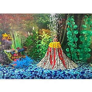 Uniclife Aquarium Volcano Ornament Kit with Air Stone Bubbler Fish Tank Decorations