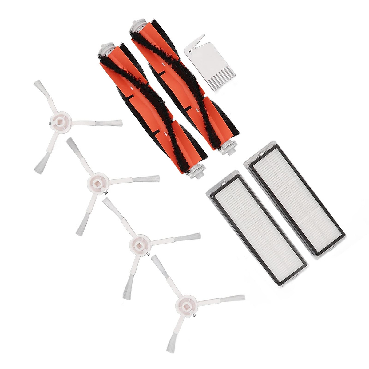 Robot Vacuum Mop Brush Kit,Brush Filters White Flat Comb Kit Fit for 1C F9 1T Robot Vacuum Mop Replacement