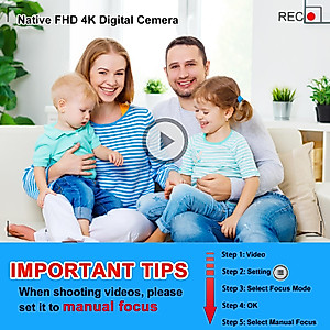 4K Digital Camera,Kids Camera with 64GB SD Card,Autofocus 64MP Point and Shoot Digital Cameras with 18X Digital Zoom,Two Batteries,Compact Small Camera for Kids Boys Girls