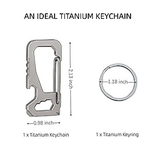 Imentha Titanium Keychain - Bottle Opener, Key Ring Clip - Carabiner Keychain for Men and Women, Keychain Accessories - Lightweight and Durable Titanium EDC Tool for Outdoor and Everyday Use