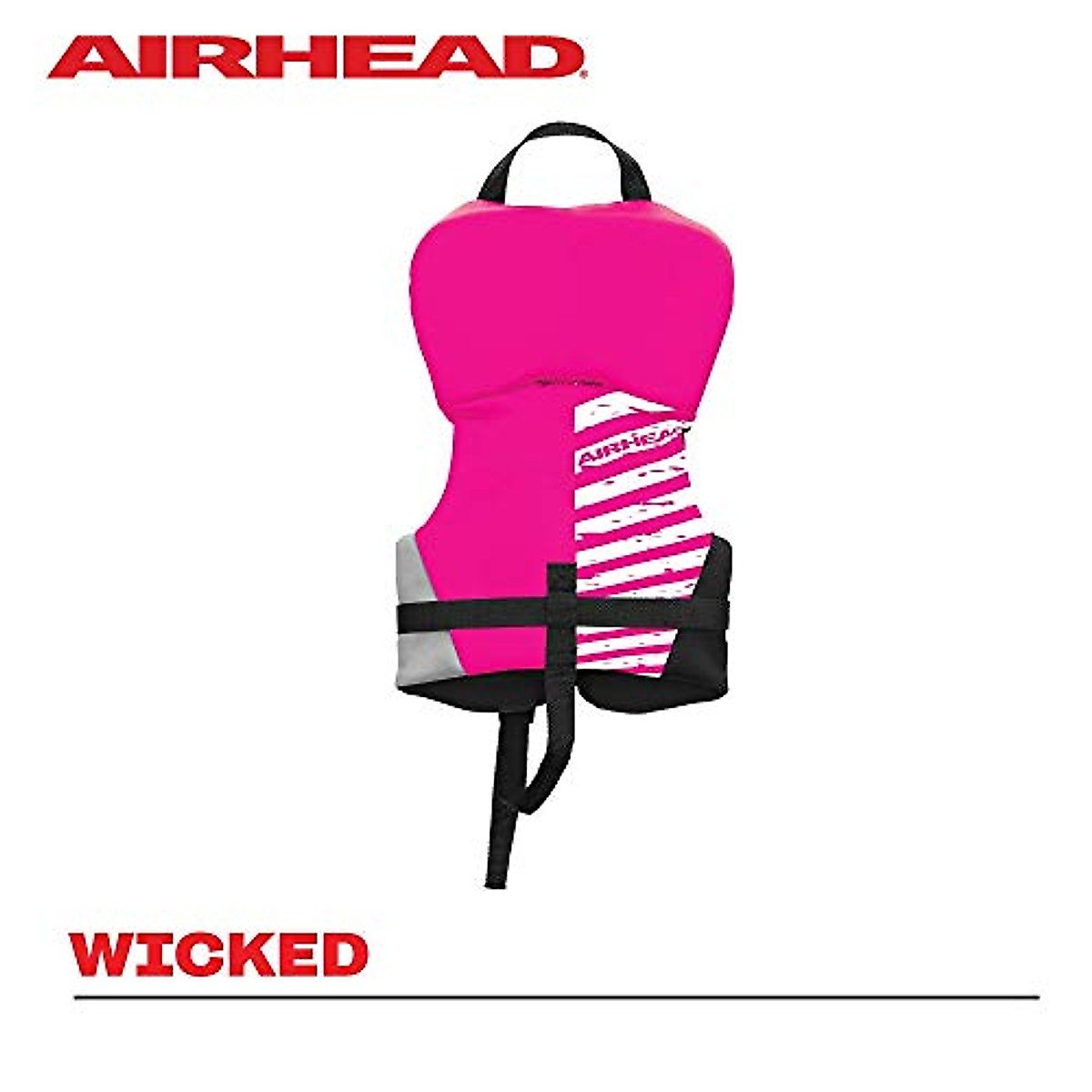 Airhead Infant Type II Life Jacket | US Coast Guard Approved | Closed Sided, Quick-Dry | Secure Buckles & Zipper | Wicked Kwik-Dry NeoLite Flex | Hot Pink