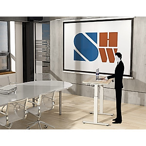 SHW Memory Preset Electric Height Adjustable Standing Desk, 40 x 24 Inches, Maple