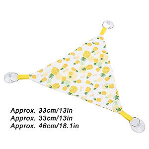 Pinsofy Reptile Rocking Bed 2 Pack Machine Washable Lizard Hammock for Bearded Dragon for Hamster Yellow Pineapple Size M