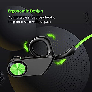 ZZN Bluetooth Running Headphones, Wireless Waterproof IPX7 Earbuds with Earhooks,Sport Earbuds in Ear,16H Playtime Sweatproof Headphones for Gym Running Workout, Comfortable Ear Hook