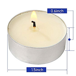 50Pack Tealight Candles,Unscented Tea Lights Candles, White, Smokeless, Dripless & 6Hours Burn Time Long Burning Paraffin Tea Candles for Home, Romantic Decor，Pool, Shabbat, Weddings & Emergencies