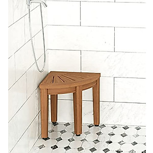 AquaTeak 12" Kai OptiAREA Corner Teak Shaving & Washing Foot Rest