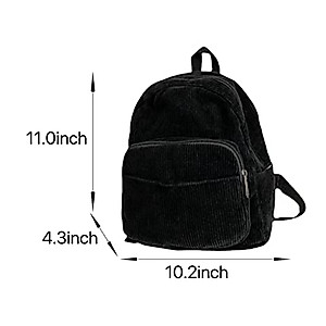 MININAI Aesthetic Backpack Mini Classic Corduroy College Backpack for Women Cute Retro Grunge Backpack Casual Daypack (One Size,White)